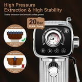 20 Bar Compact Espresso Machine with Milk Frother, Dual Shot Options ...