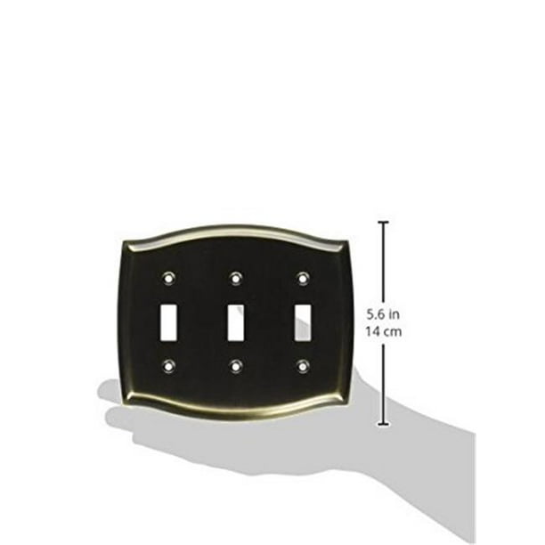Baldwin 4780050 Triple Toggle Colonial Switch Plate - Antique Brass ...