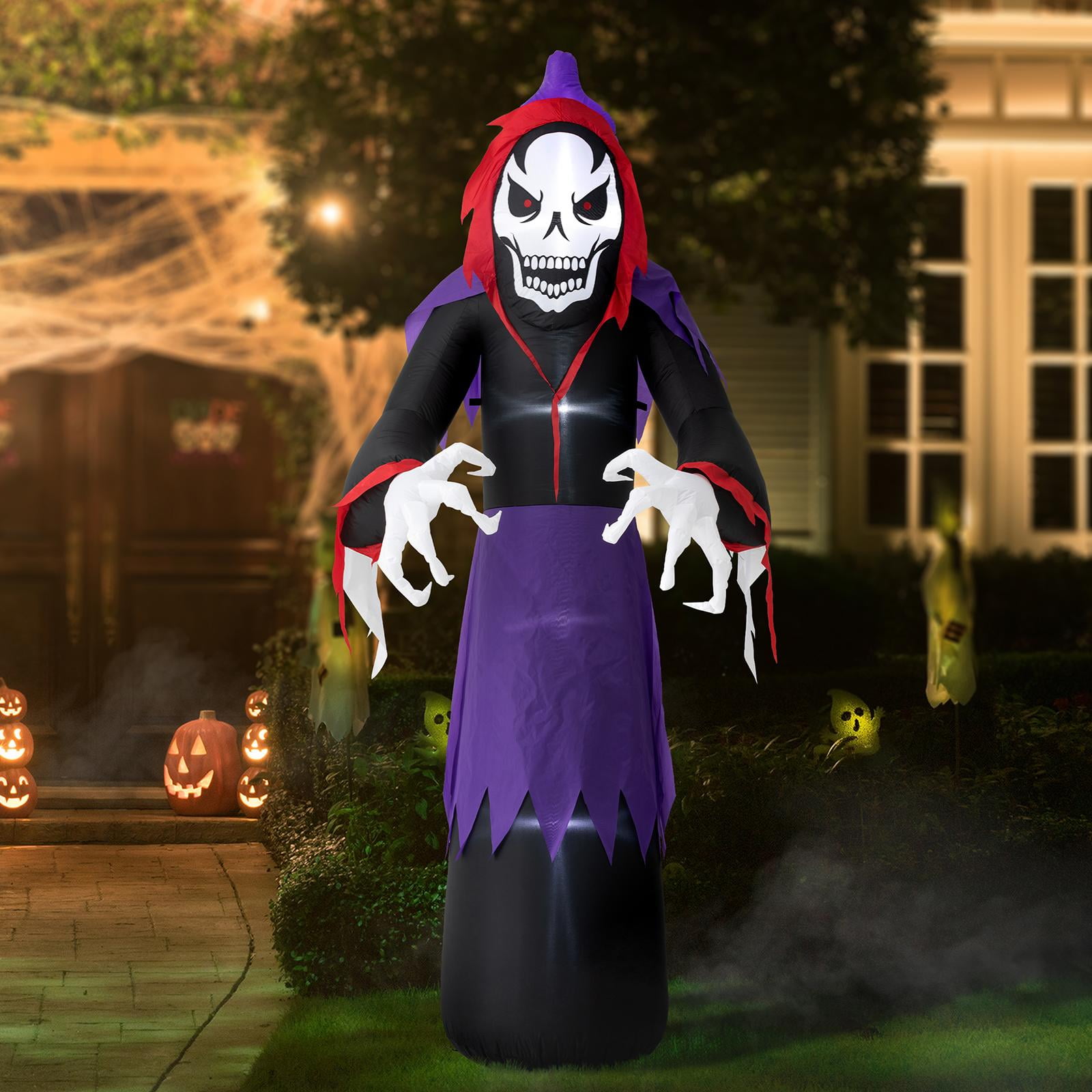Glitzhome 10ft Lighted Halloween Inflatable Grim Reaper Decor - Walmart.com