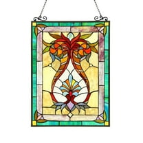 Tiffany Style Stained Glass Window Panel, Hanging Geometric Design ...