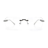 Retro Gangster Rapper Luxury Clear Lens Rimless Rectangle Fashion ...