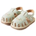AJGRHE Girls Closed Toe Floral Embroidery Summer Sandals, Adjustable ...