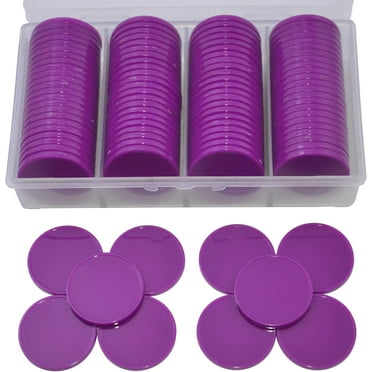 MR CHIPS ¾ inch Plastic Magnetic Bingo Chips with Metal Ring, 100 Chips ...