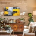 Abstract Color Block TV Dust Cover 40 Inch, Yellow Block Gradient Gray ...