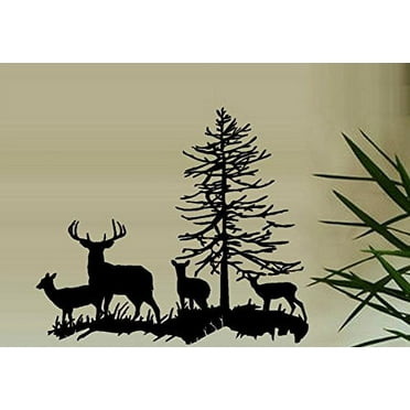 Decal ~ Deer Family with Tree #1 ~ Wall Decal 22" x 27" - Walmart.com