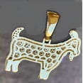 2.80 Ct Round Cut White Moissanite Goat Men's Pendant 14K Yellow Gold ...