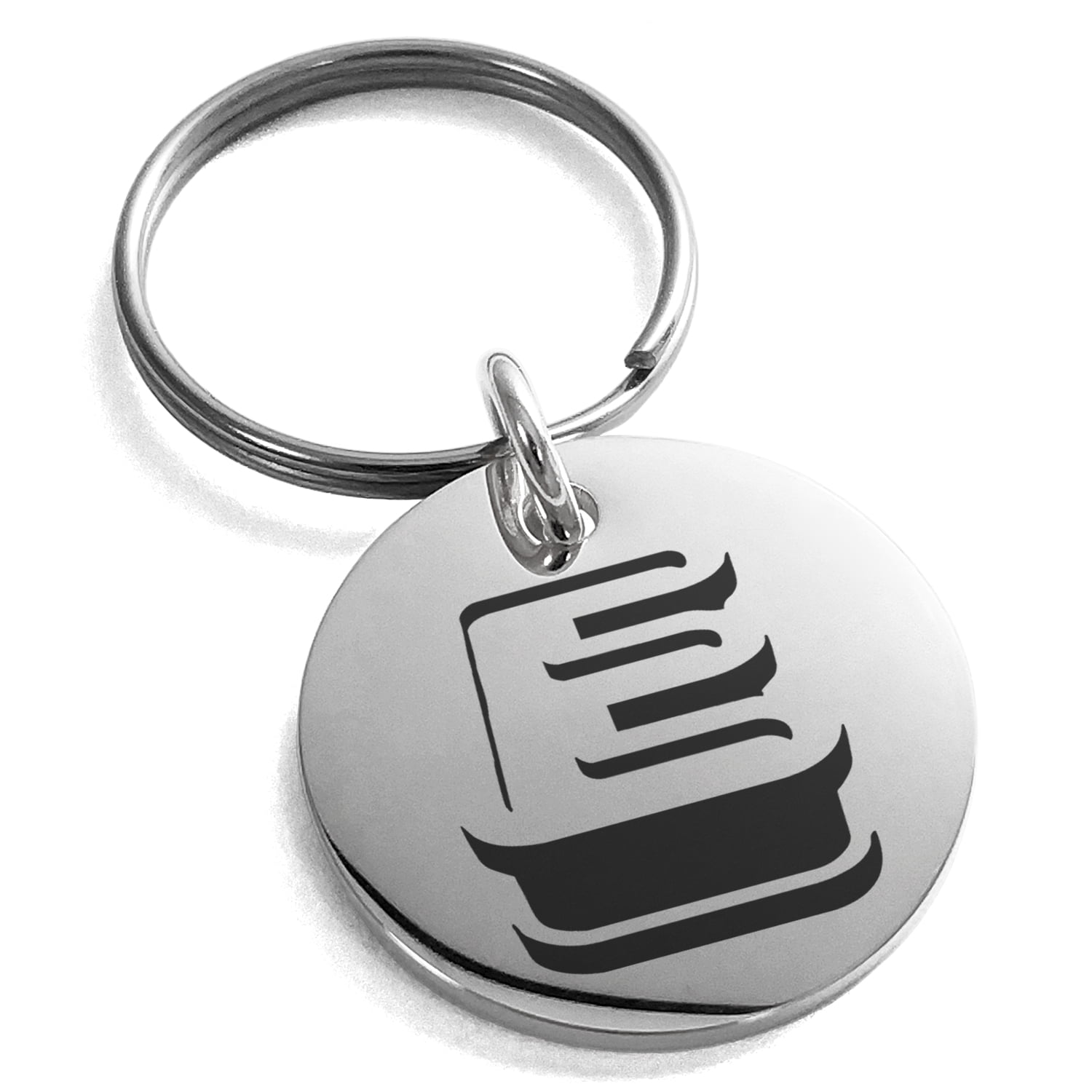 Stainless Steel Letter E Initial 3D Monogram Engraved Small Medallion ...