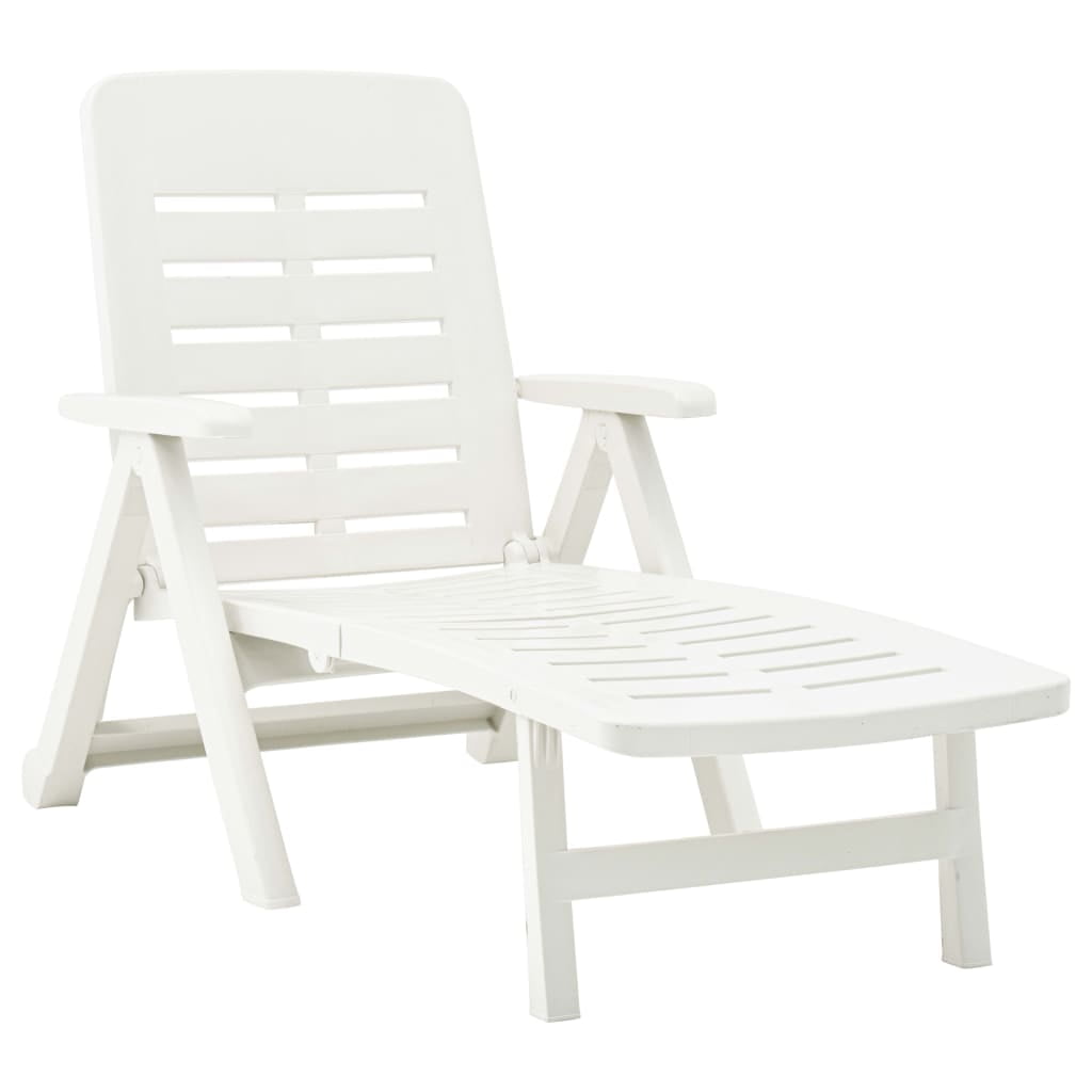 Click here for Vidaxl Folding Sun Lounger Plastic White prices