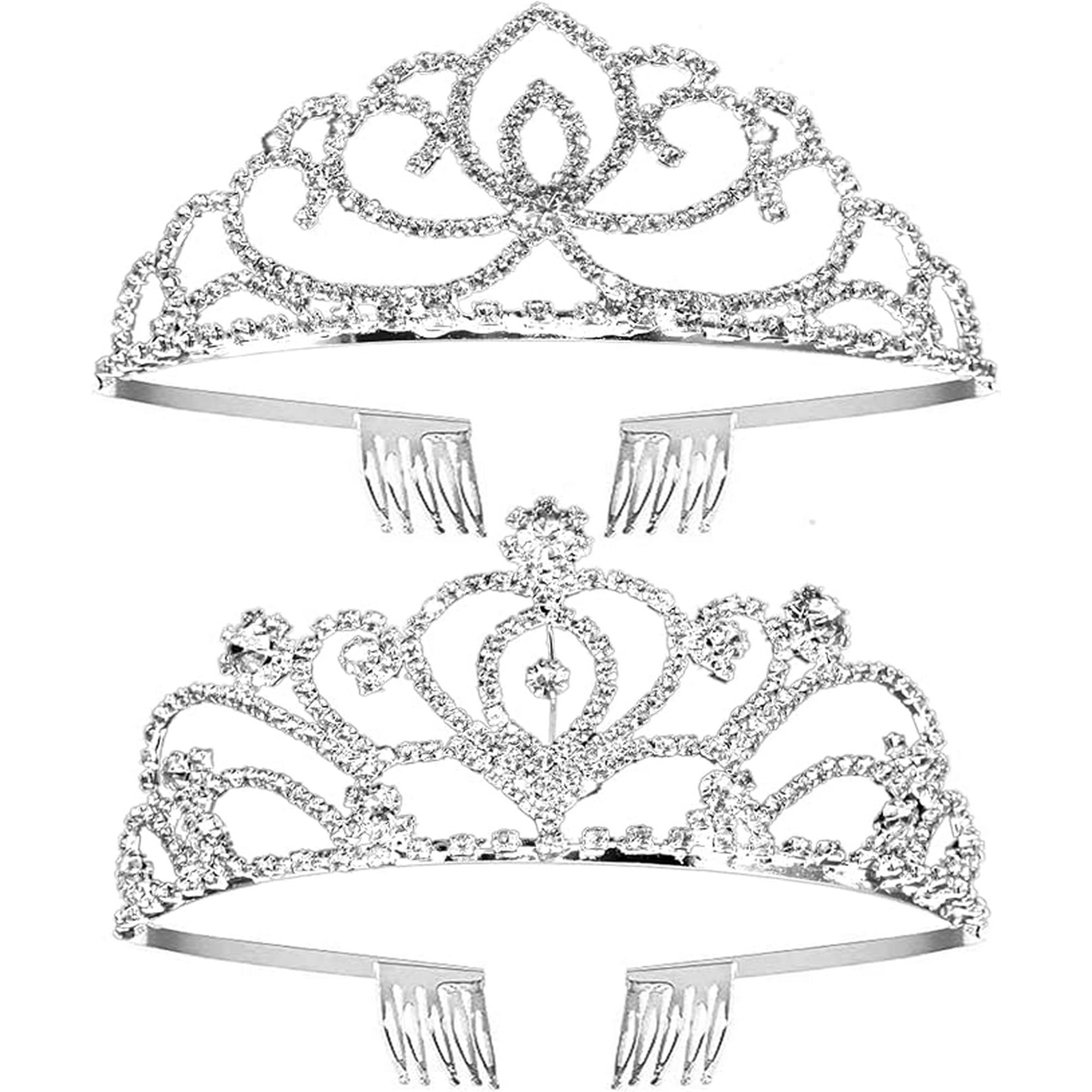 Click here for Zynery 2pcs Silver Crystal Crown Headband Princess... prices