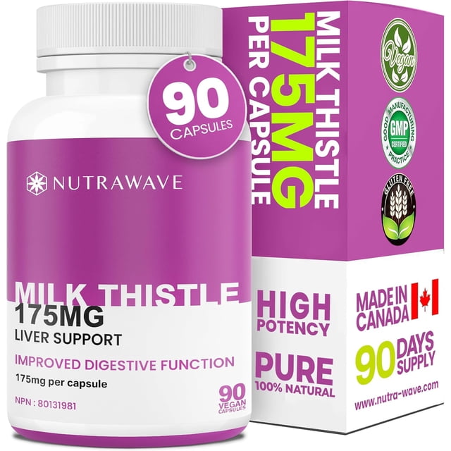 Nutrawave Milk Thistle 175 mg – Liver & Digestive Support, 80% ...