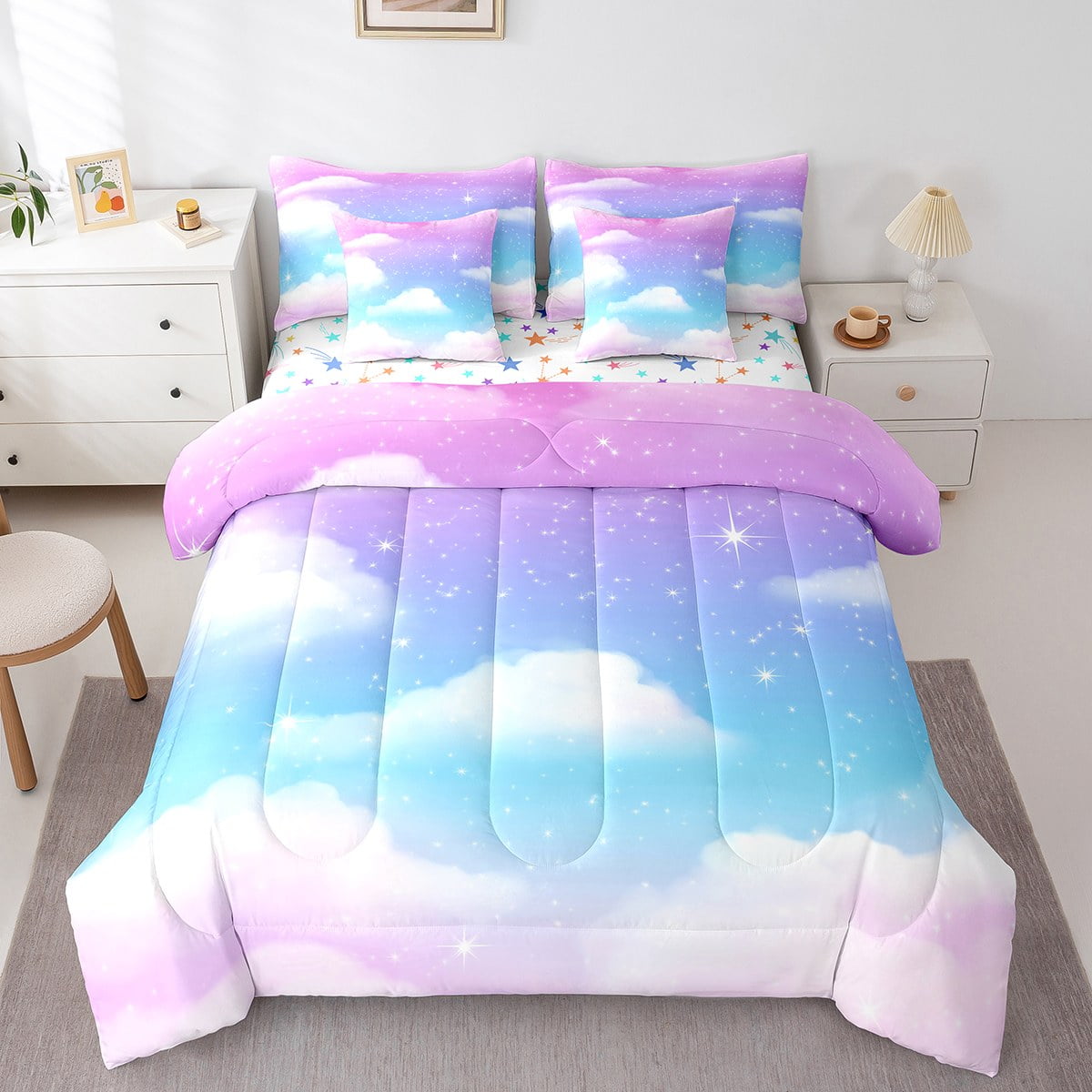Click here for Erosebridal Pink Galaxy Bedding Sets Full Size  Cl... prices