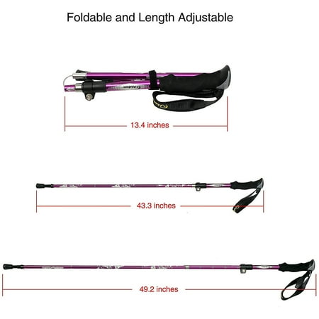 Trekking Poles - Collapsible & Aluminum Alloy, With Quick Lock System ...