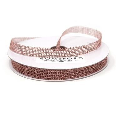 Glitter Web Mesh Ribbon, 5/8-Inch, 25 Yards, Rose Gold - Walmart.com