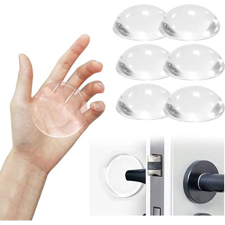 Bail Door stopper wall set for doorknobs, 6 piece door buffers, clear ...