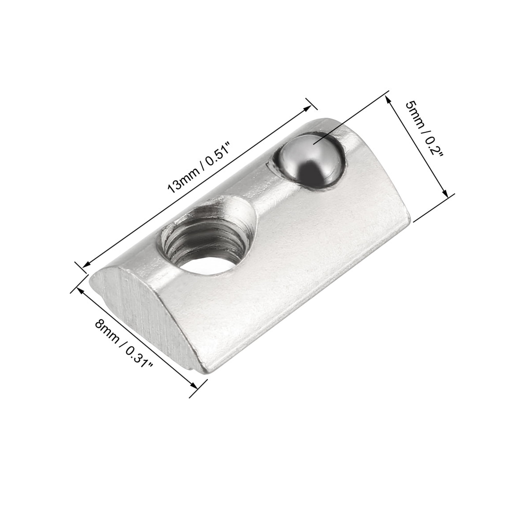 Roll-In Spring M4 T Nut, Roll Ball Elastic Nuts for 2020 Series ...
