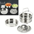 3-Tier Stainless Steel Stackable Steamer Insert Pan Set for Instant ...
