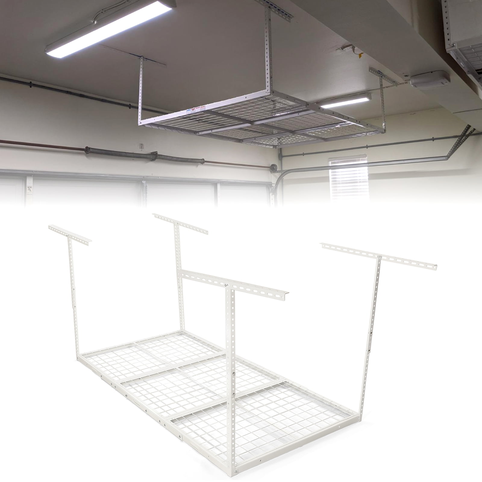 Kojem 3x6 Overhead Garage Storage Adjustable Ceiling Storage Rack, 72 ...