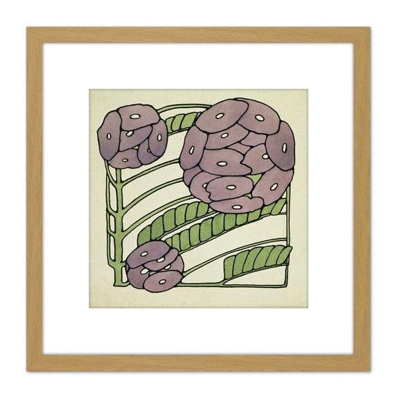 Overbeck Arts Craft Floral Pattern Design 8X8 Inch Square Wooden Framed ...