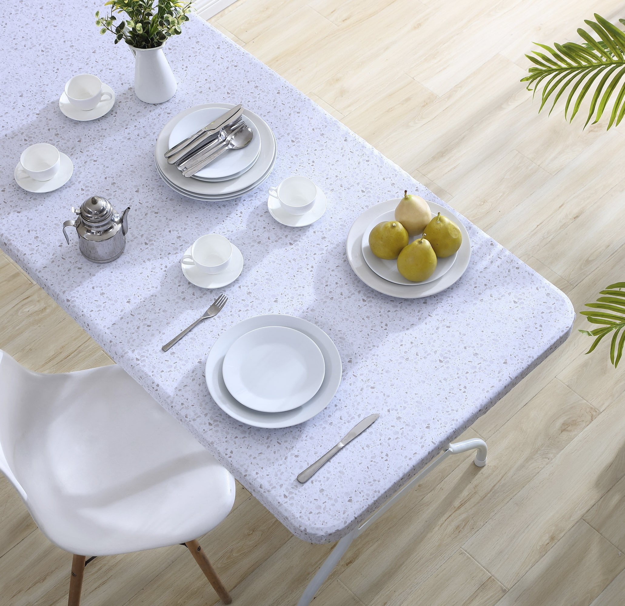 Brielle Home Printed Elastic Fitted Table Cover - Walmart.com