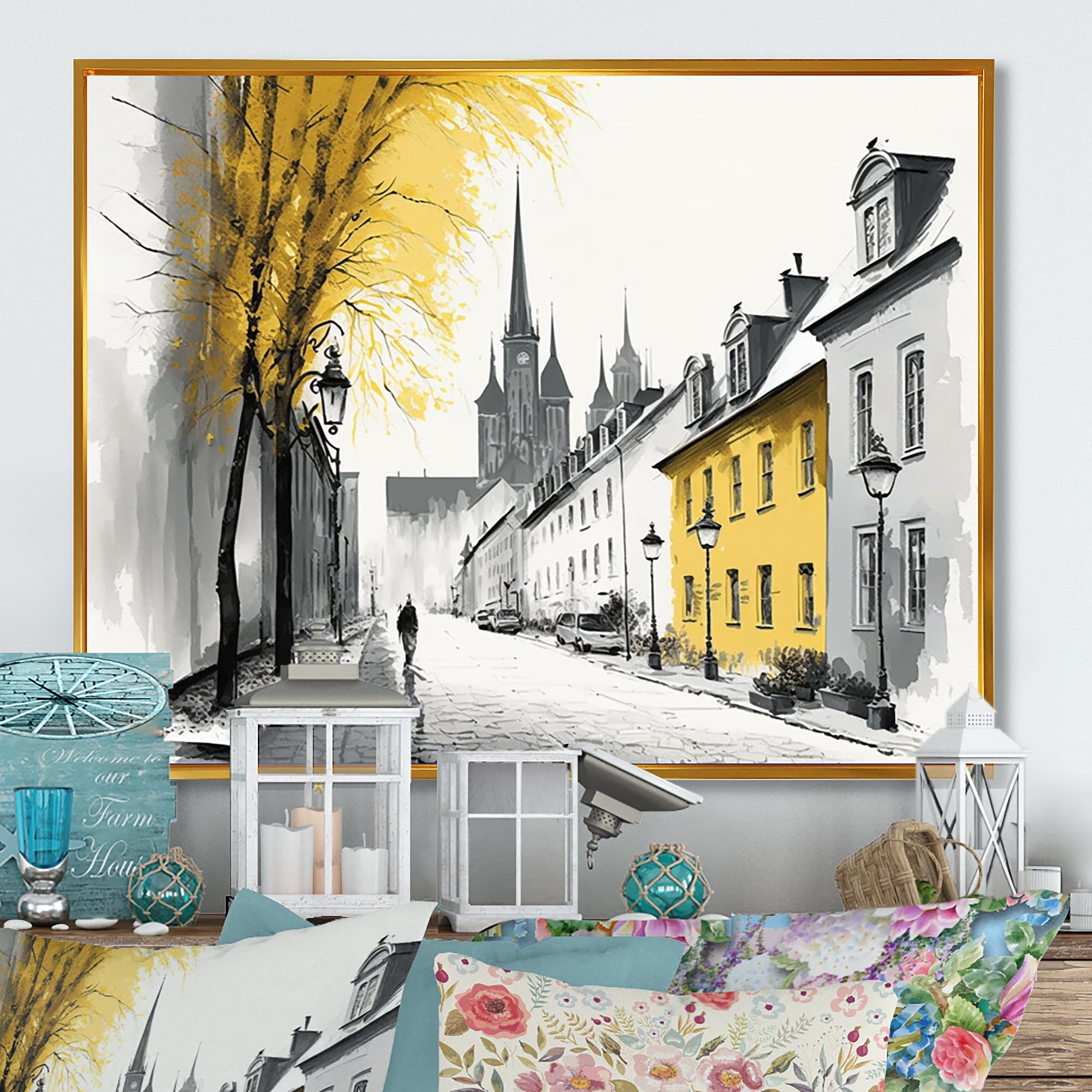 Click here for Designart Quebec Framed Wall Art Decor  City Quebe... prices