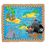 Pirate Map Wall Mural Decal by Wallmonkeys Vinyl Peel and Stick Graphic ...