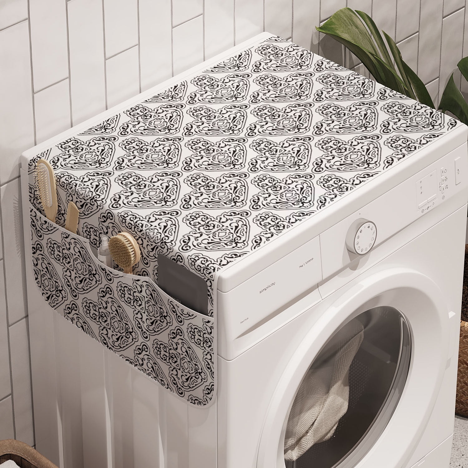 Victorian Washing Machine Organizer, Simplistic Outline Baroque ...