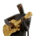 5"W, 8"H Brown Polystone Musician Sculpture with Gold Instruments, by ...