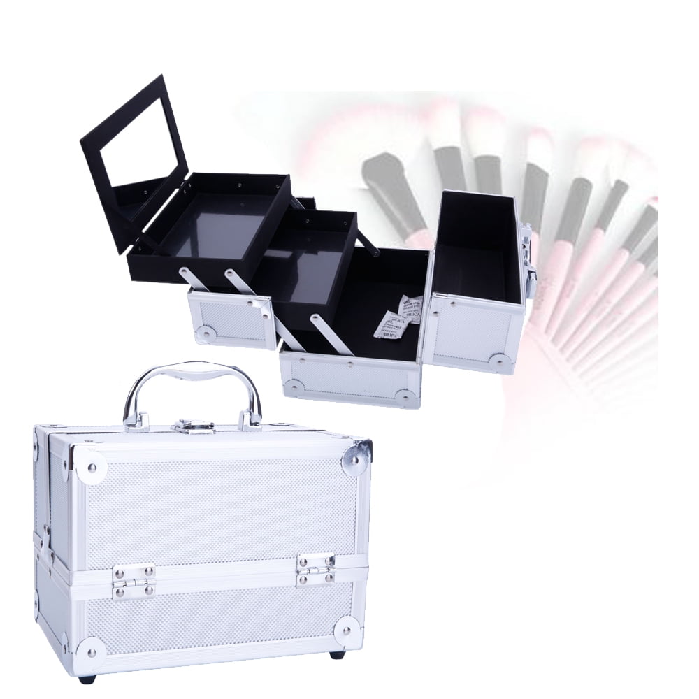 Zimtown 9"x6"x6" Pro Aluminum Makeup Train Jewelry Storage Box Cosmetic ...