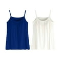 2 Pcs Women Soft Thin Strap Camisole Removable Design Stretch Material ...