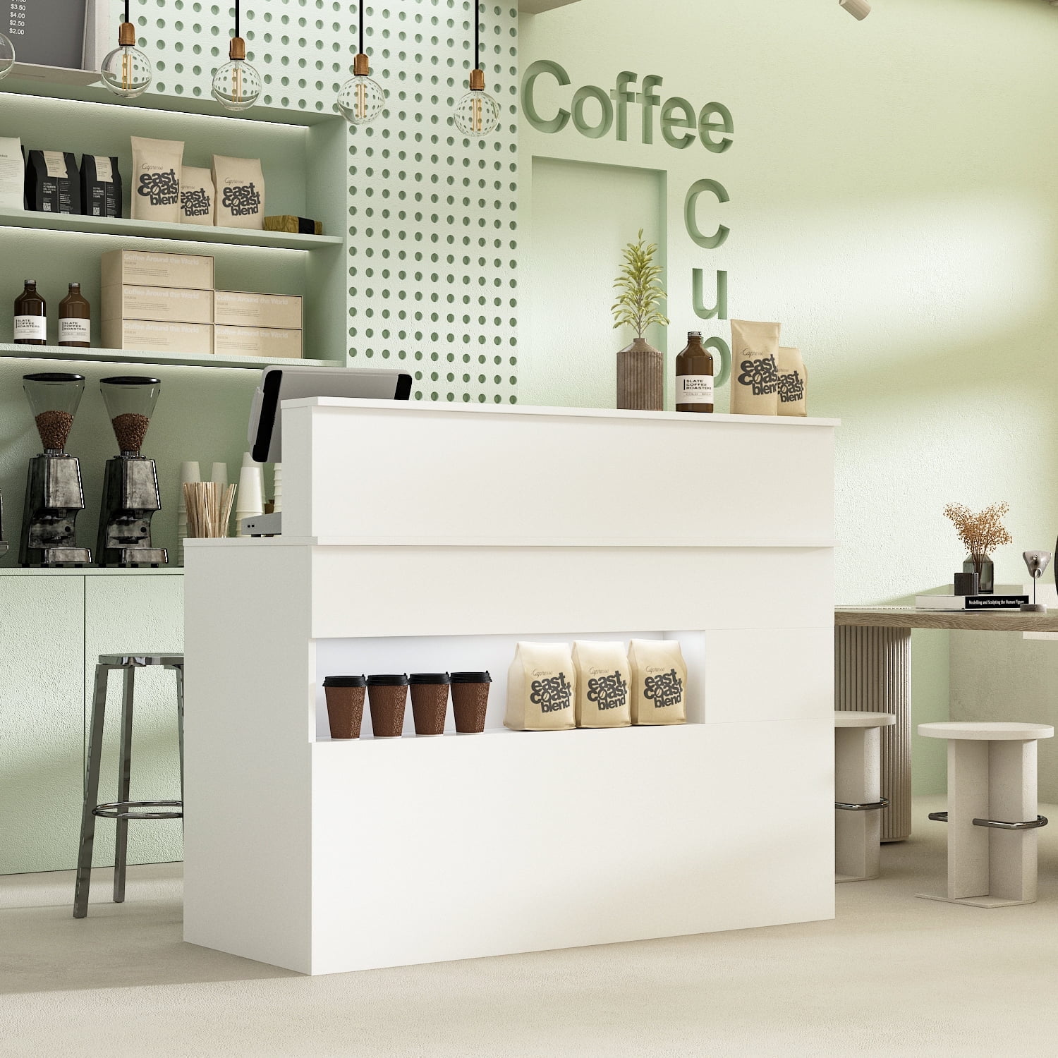 Click here for Oxylife Reception Desk Front Desk With Keyboard Tr... prices