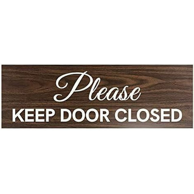 basic please keep door closed sign (walnut) - large - Walmart.com