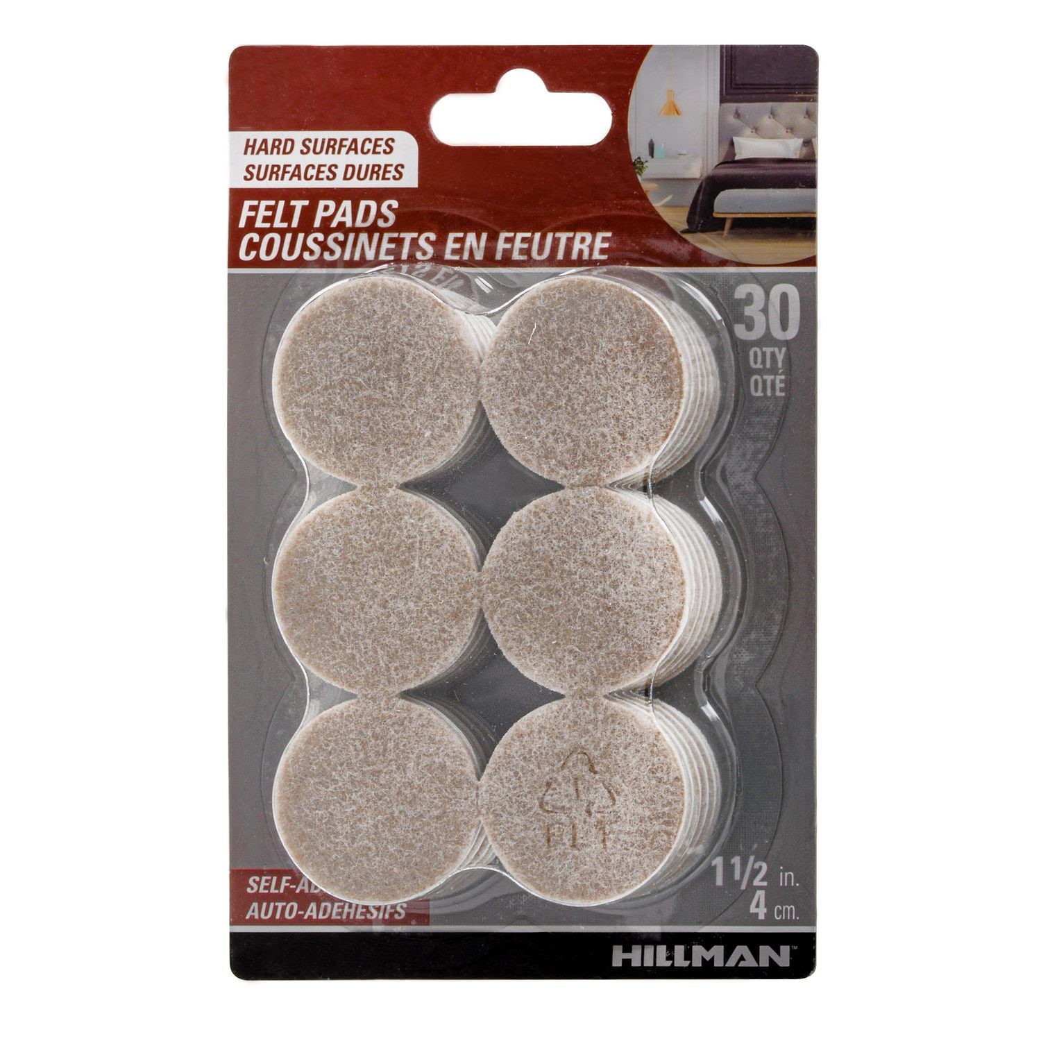 Click here for The Hillman Group Felt1-1/2 Rnd Oat30p Variable prices