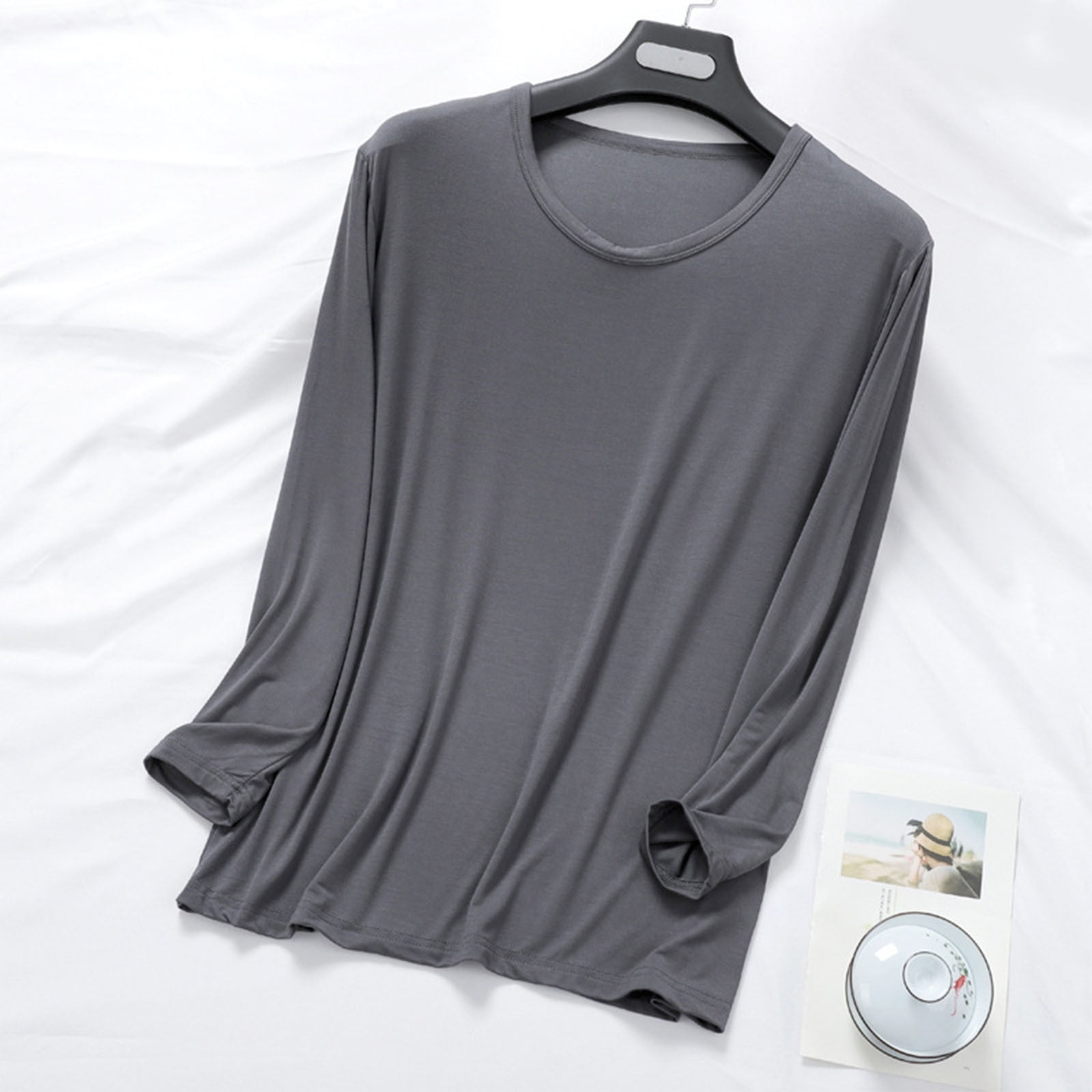 Click here for Rkstn Pajamas For Men Fashion Solid Color Crew Nec... prices