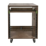 Sound Town 10U Plywood Studio Rack Desk with Slide-Out Tray, Rubber ...