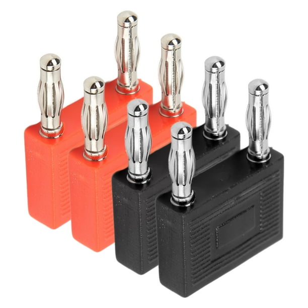Copper Dual Banana Plug,2Set 4MM Double Row Dual Banana Plug Connector ...