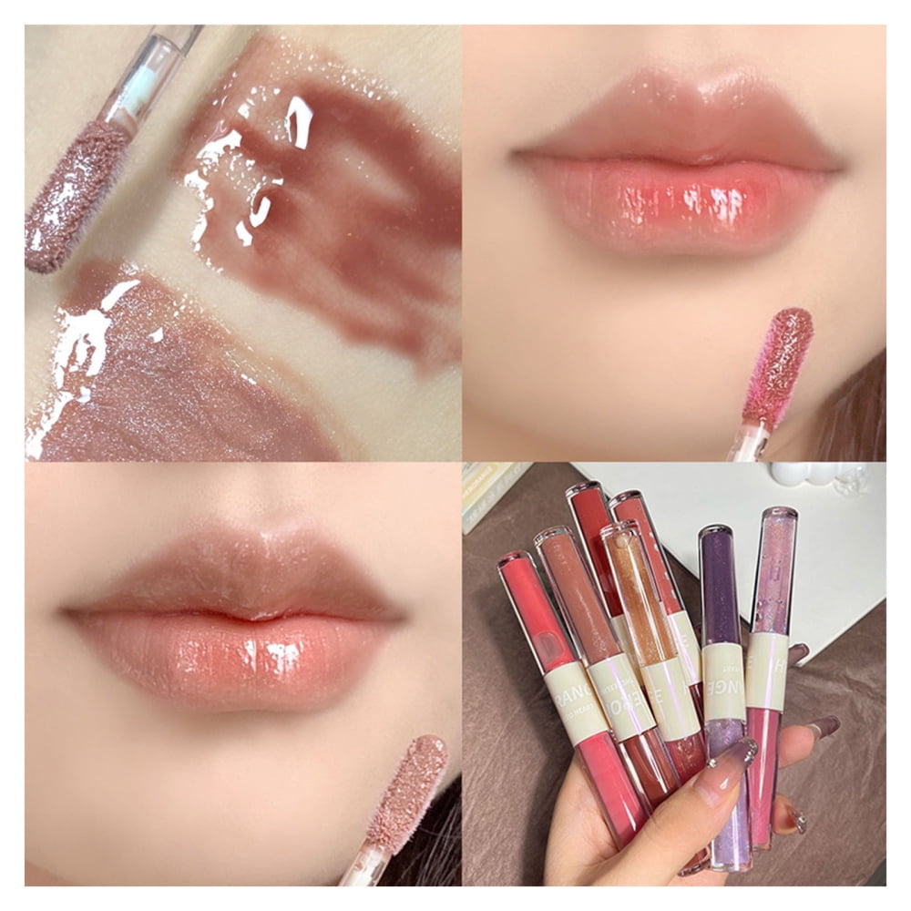 Double Head Lip Gloss With Silky And Smooth Texture And Compact And