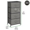 mDesign Tall Dresser Storage Tower Stand with 4 Fabric Drawers ...