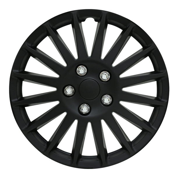 Pilot Automotive 16" Formula Wheel Covers Universal Hubcaps Black Set ...
