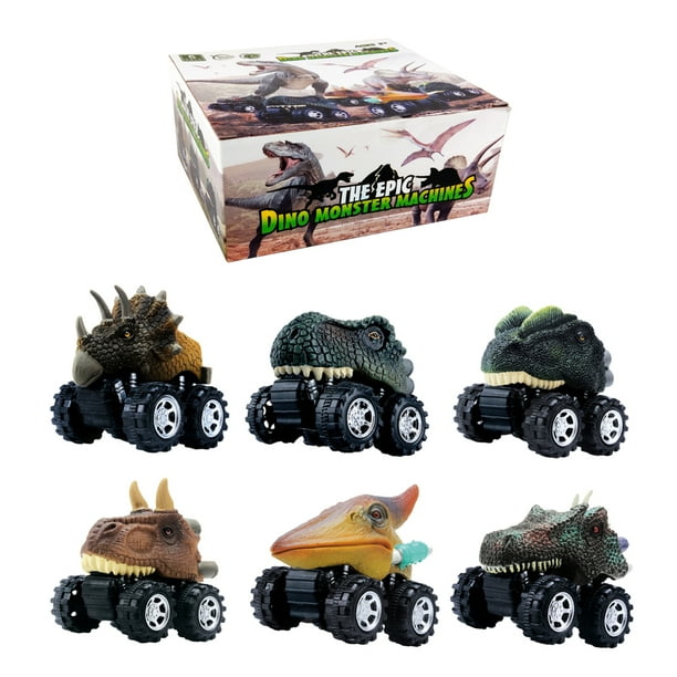 DINOBROS Dinosaur Toys 6 Pack Pull Back Cars Dinosaur Boy Toy Age 3,4,5 ...