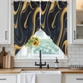 Gold Marble Texture Swag Curtain Valance for Window 2 Panels Abstract ...