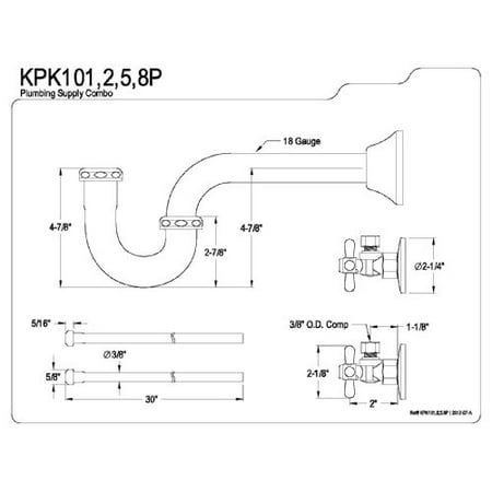 Kingston Brass Kingston Brass Trimscape KPK108P Plumbing Supply Kits ...