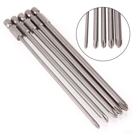 5Pcs 1/4 Hex 150mm Long S2 Magnetic Cross Head PH1 PH2 Electric ...