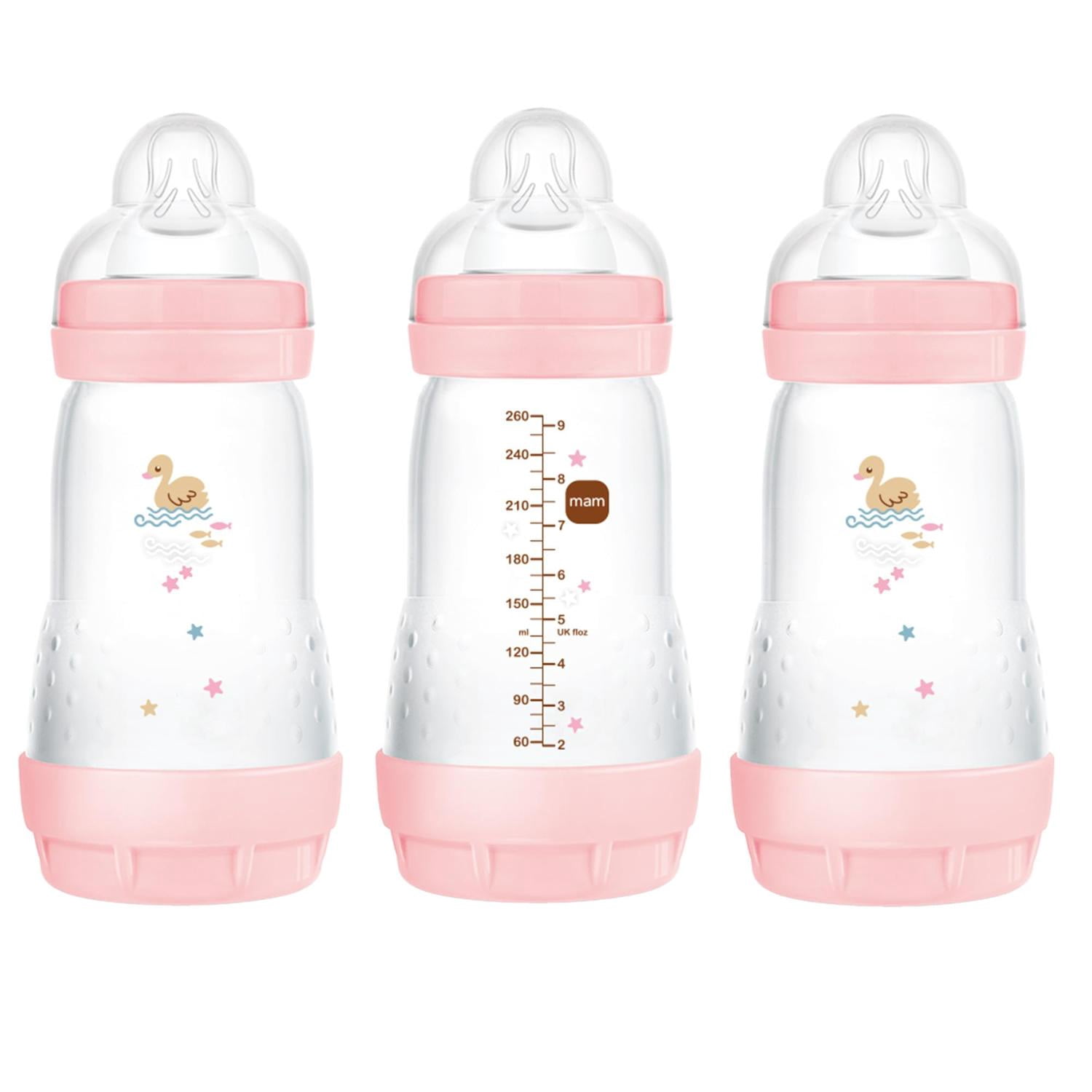 MAM Baby Bottles for Breastfed Babies, MAM Bottles Anti Colic, Girl, 9 ...