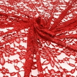 Romex Textiles Nylon Spandex Floral Lace Fabric - Red - Walmart.com