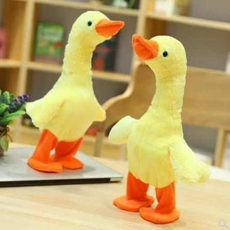 Lifting neck duck plush toy screaming pulling neck little walking toy ...