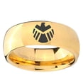 Shield Dome Gold Plated Tungsten Men Ring 10MM - Walmart.com