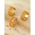 3pcs Yellow Gold Tone Turquoise Stone Adjustable Ring Set For Women ...
