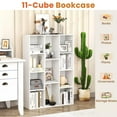 FONIRRA 2 PCS Of 11-Cube Bookcase Modern Geometric Bookshelf Storage with Anti-tipping Kits ...