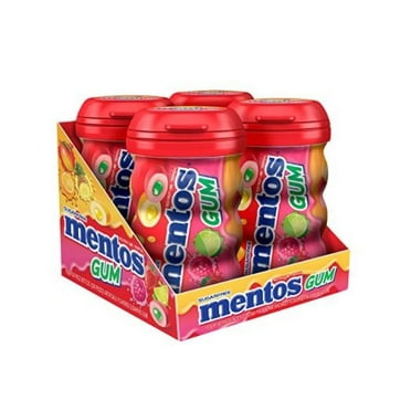 Mentos Gum Sugar-Free Tropical Red Fruit Lime Chewing Gum, 50 Regular ...
