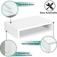 14.2 inch White Monitor Stand Riser, Wood Monitor Riser with Storage ...